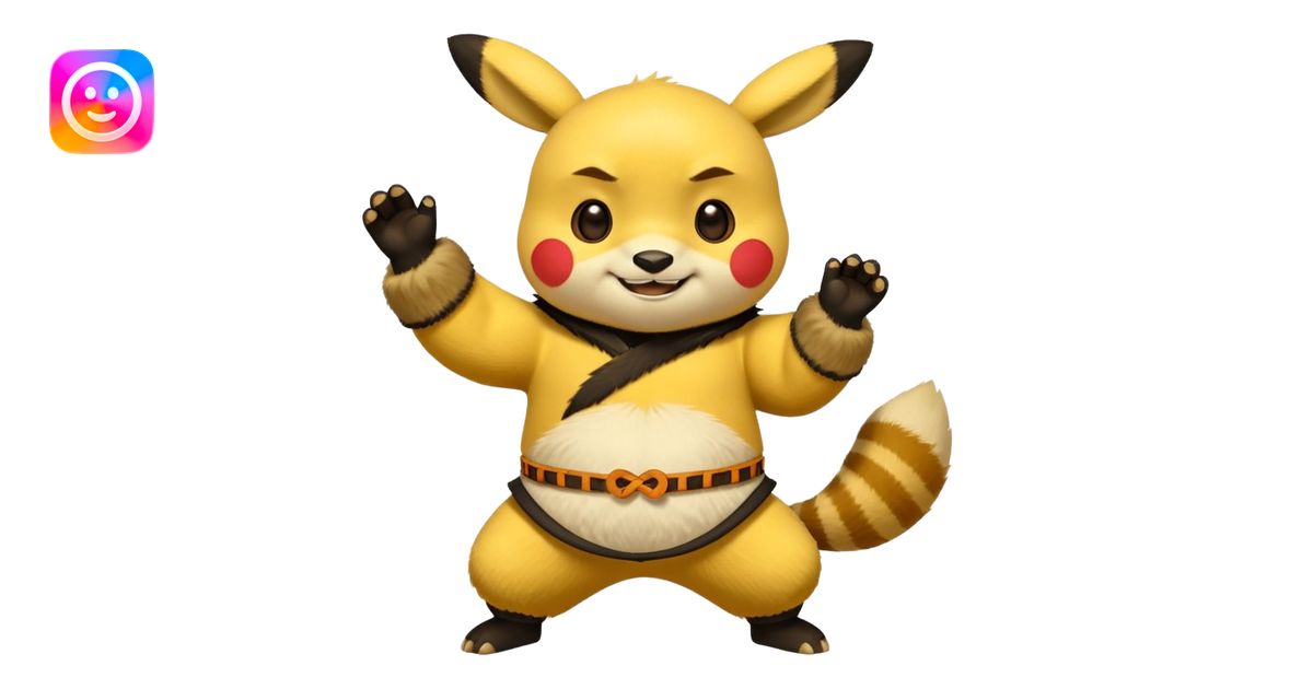 Pickachu with Kung fu panda po emoji | AI Emoji Generator