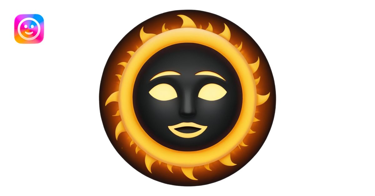 Eclipse – Dark moon covering sun, glowing corona, no face emoji | AI ...