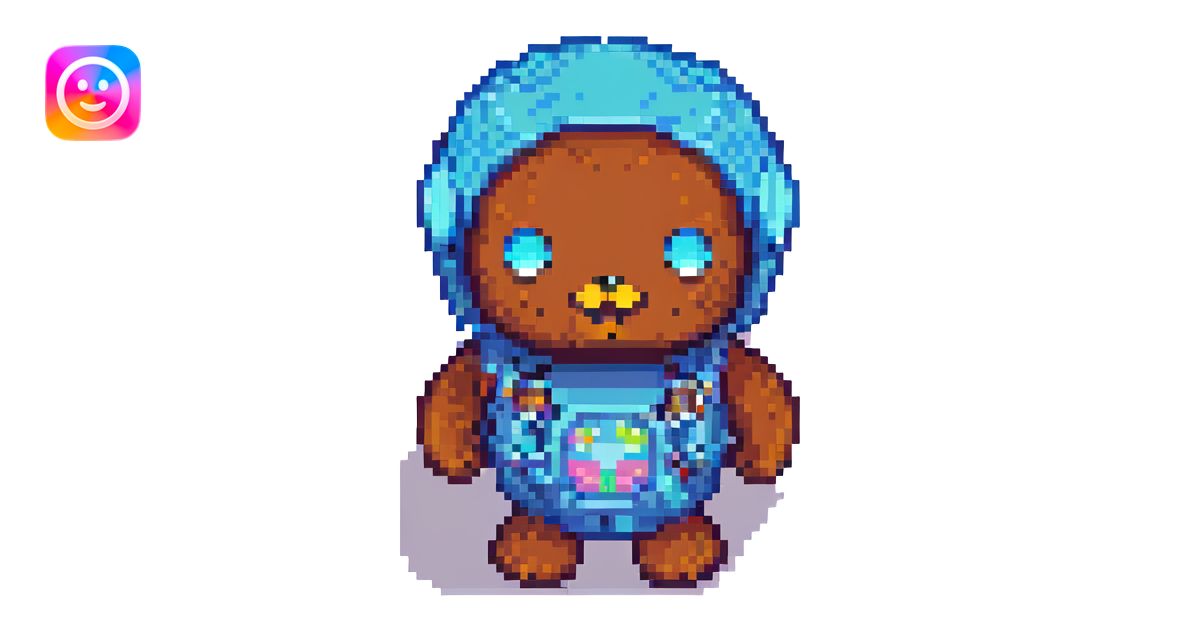 Discord mascot Clyde, small and iconic pixel art style, no text ...