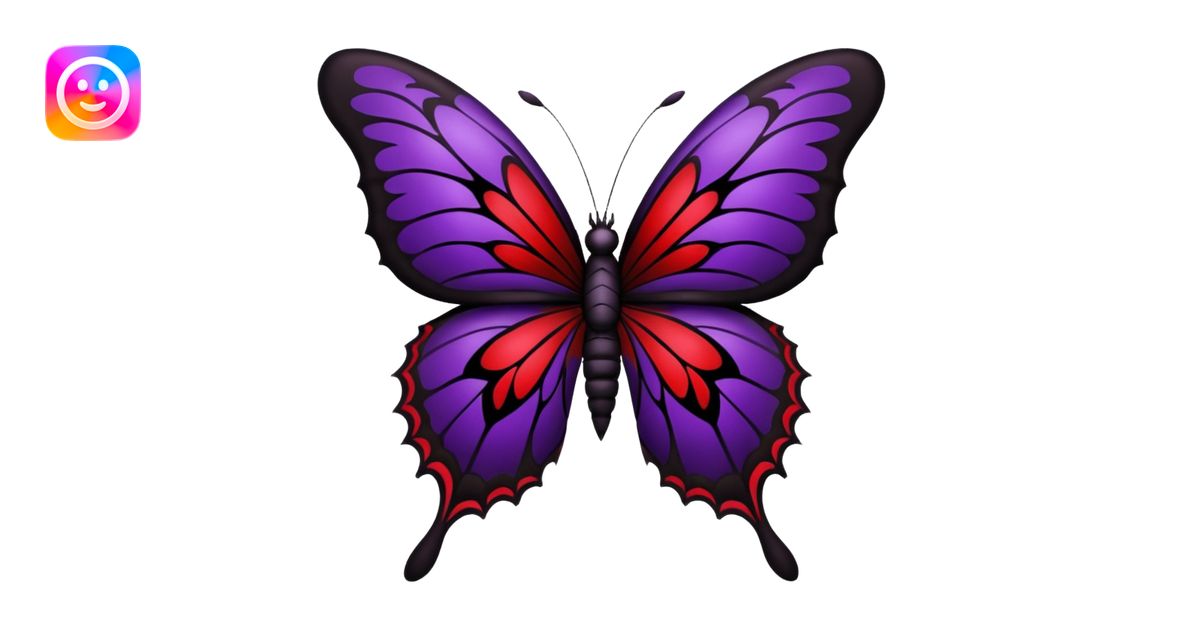Black and red and purple gothic badass edgy cool butterfly emoji | AI ...