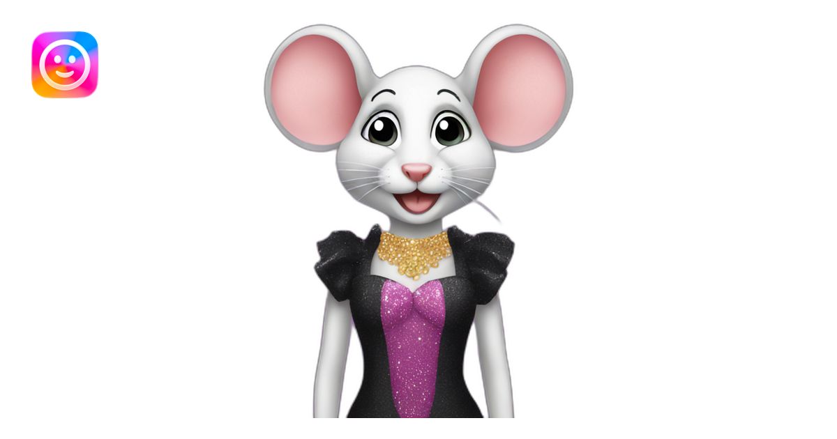 Mouse as a Drag Queen emoji | AI Emoji Generator