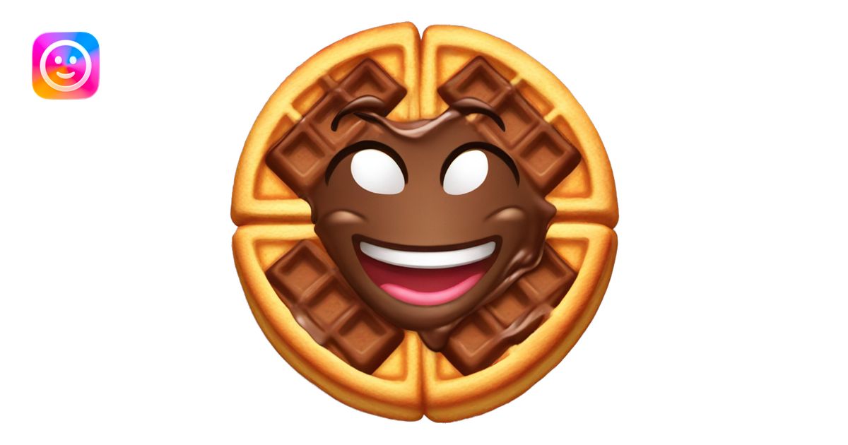 Waffle with chocolate emoji | AI Emoji Generator