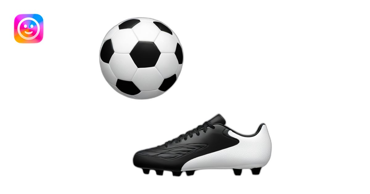 Black whithe Football boot emoji | AI Emoji Generator