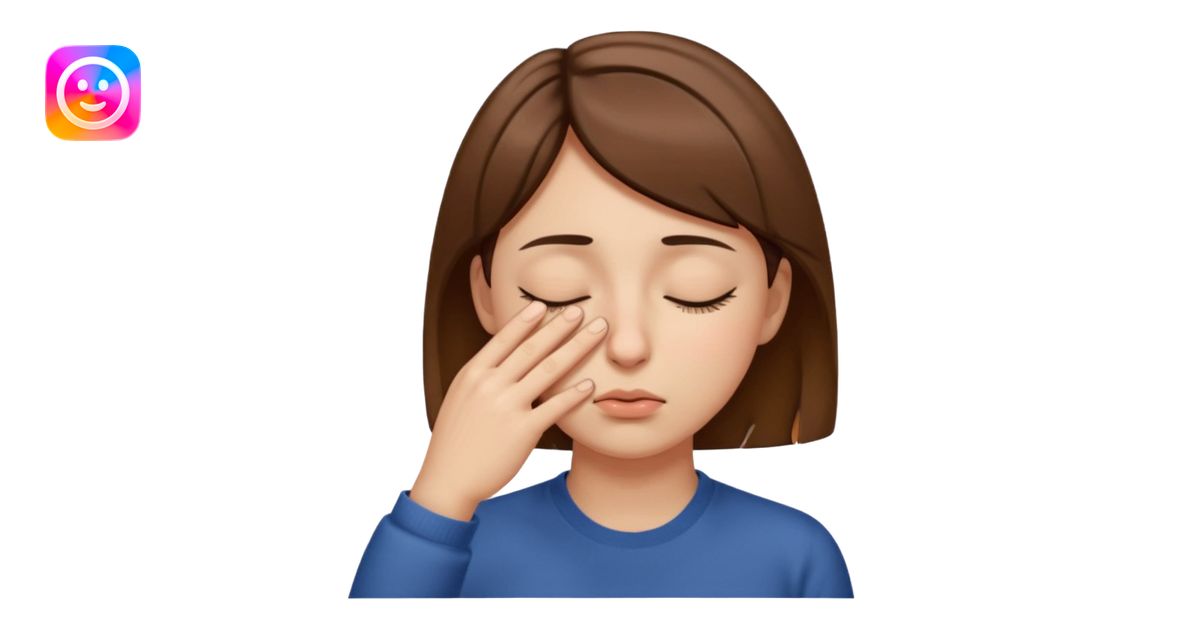 Pinching bridge of nose with eyes closed emoji | AI Emoji Generator