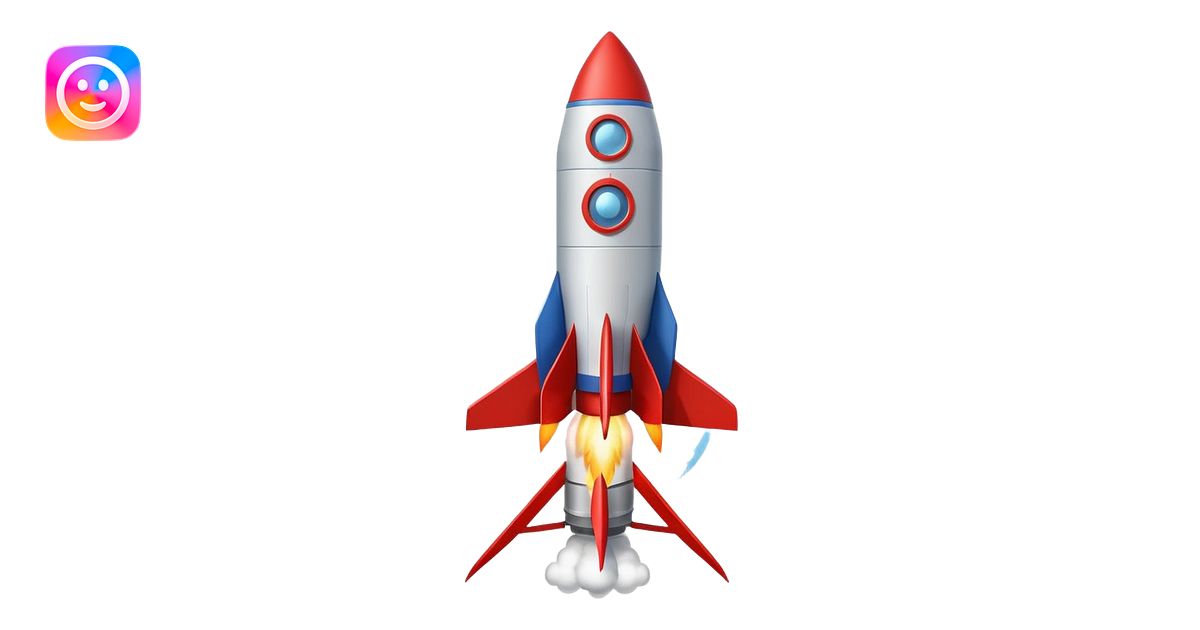 launching a rocket from a platform, with huge cloud emoji | AI Emoji ...