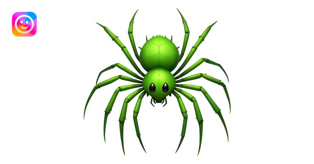 Green spider with green spikes on its bum emoji | AI Emoji Generator