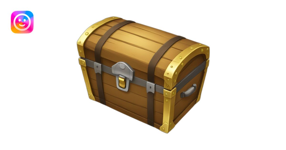 Treasure trunk with parachute emoji | AI Emoji Generator