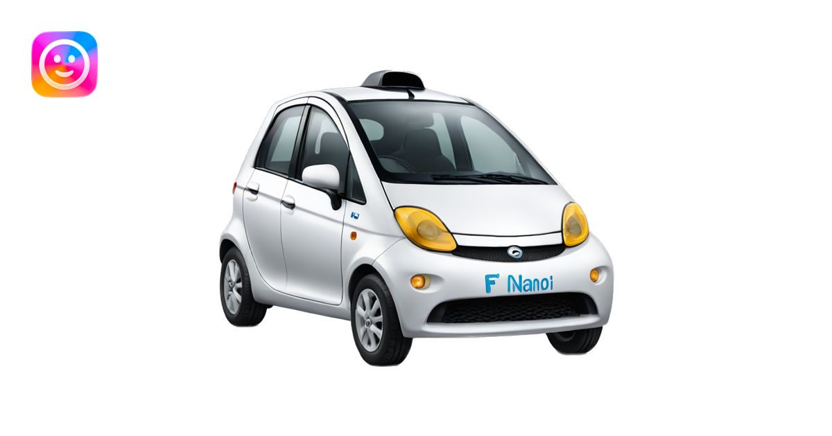 F1 car like racing but with tata nano emoji | AI Emoji Generator