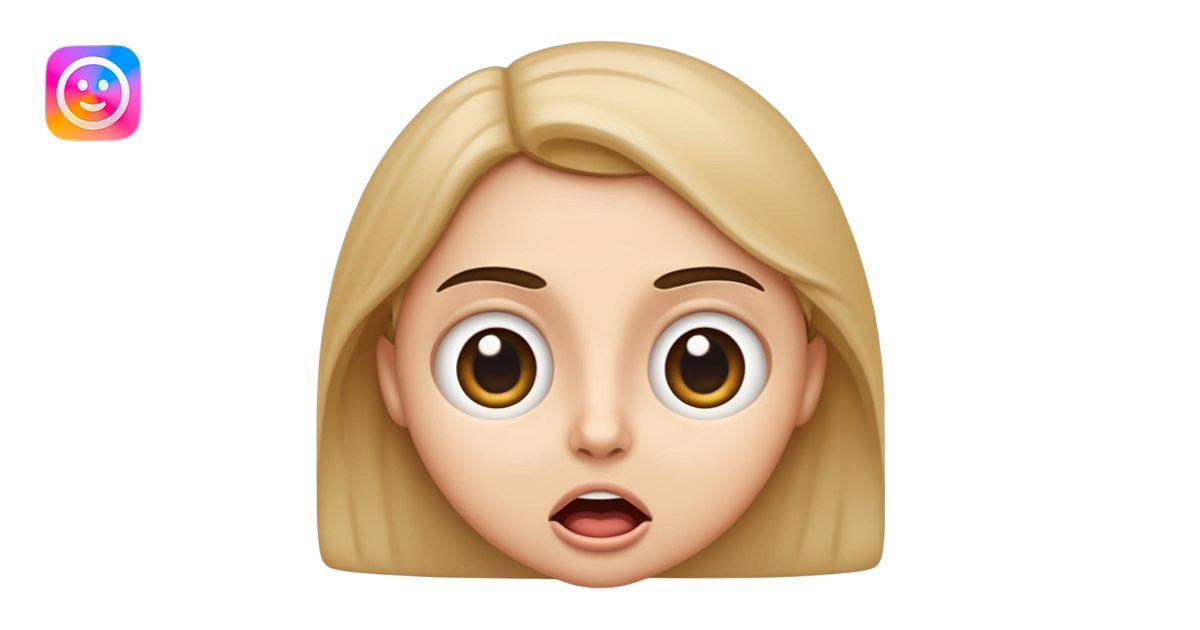 Create an iOS styled emoji that shows immense shock but satisfaction ...