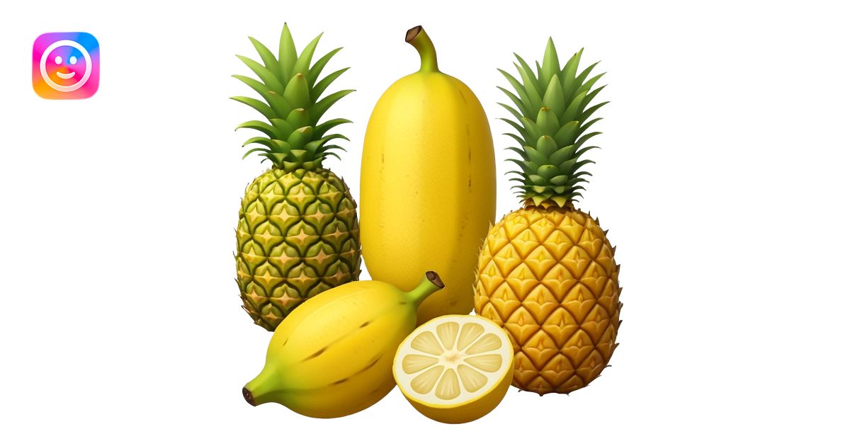 Lemon, Banana, Pineapple Fruit emoji | AI Emoji Generator