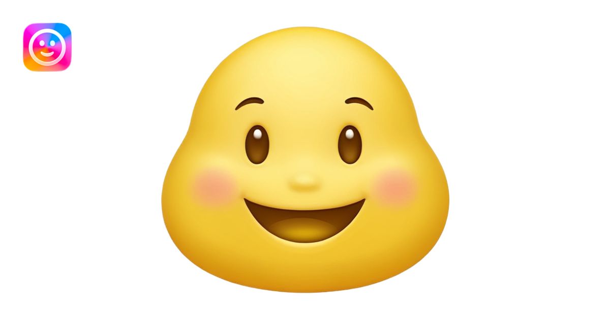 Yellow blob with face emoji | AI Emoji Generator