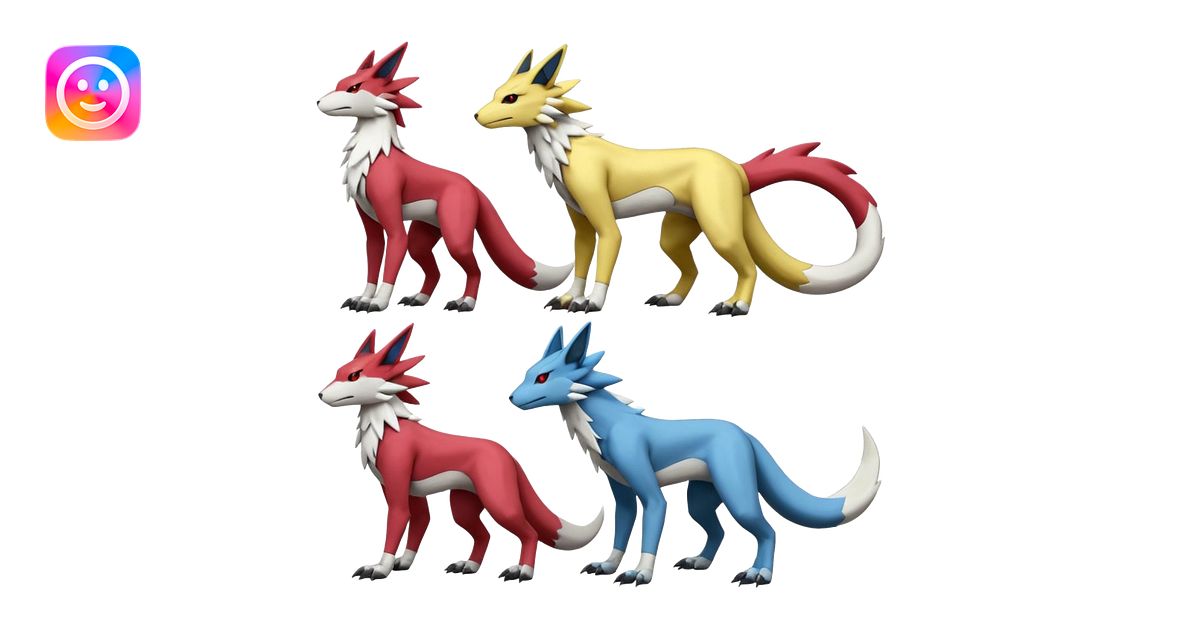 Zeraora-Lombax-Sergal-Zangoose-Cyclizar-Genesect-Pokémon, full body ...