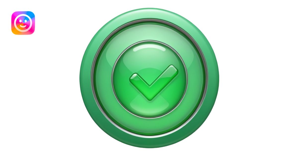 check badge with a green checkmark emoji | AI Emoji Generator