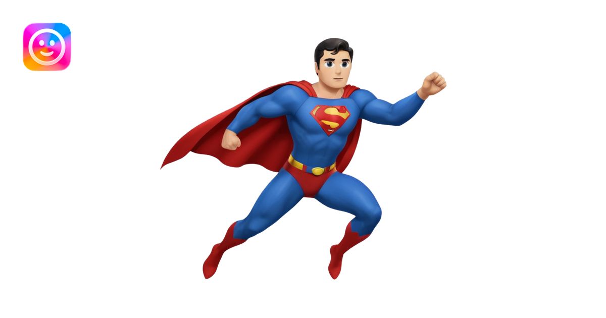 Superman flying through window emoji | AI Emoji Generator