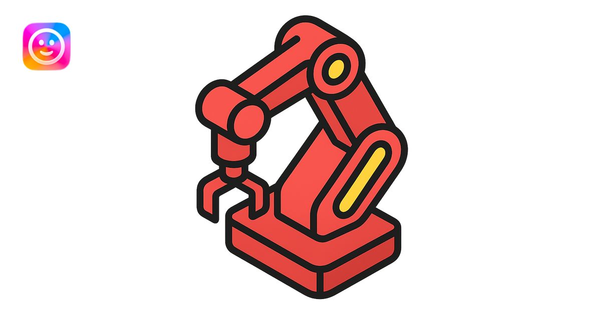 red cobot, icon style, simple and clean, isometric view icon | AI Emoji ...