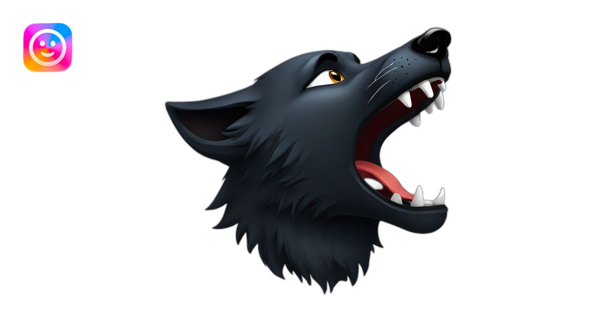 Black wolf howling emoji | AI Emoji Generator