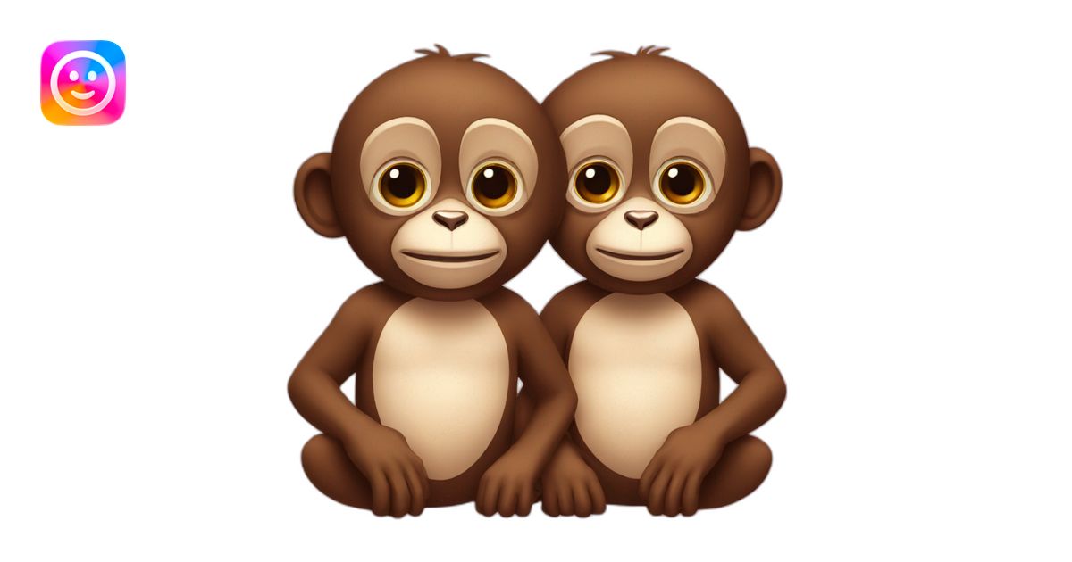 two monkeys are fall in love emoji | AI Emoji Generator