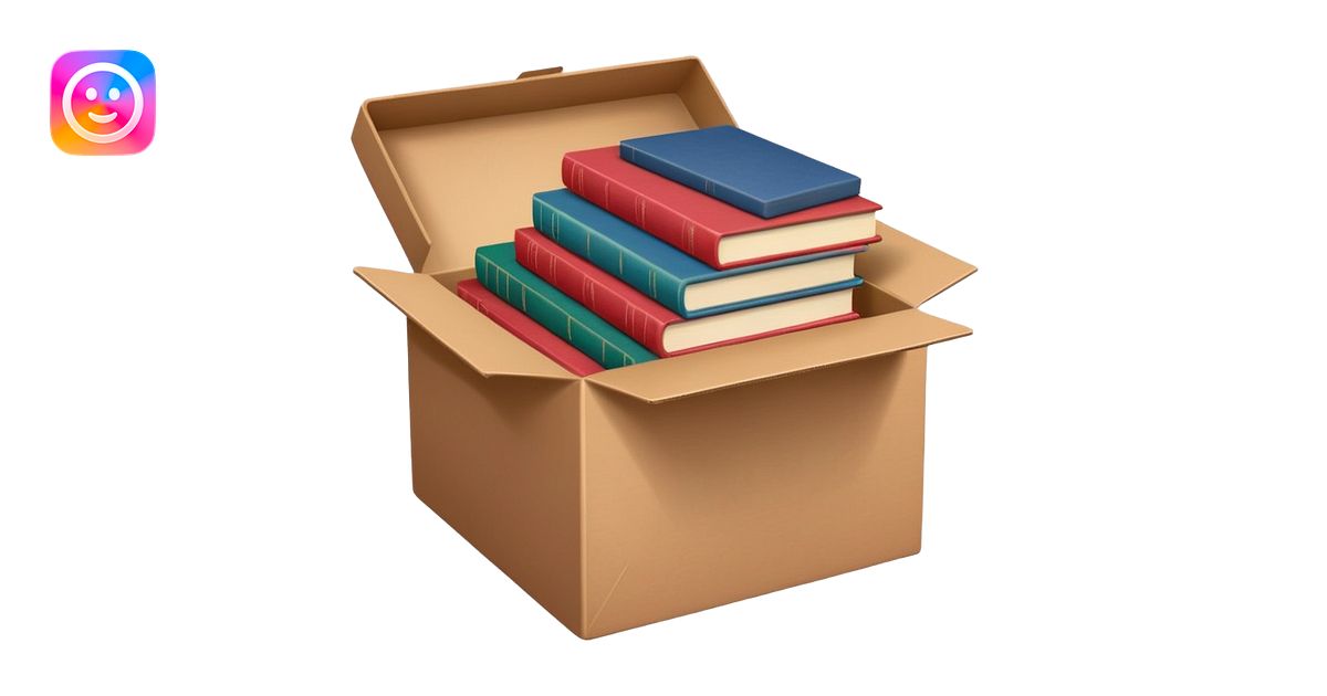 An open brown cardboard box with softly rounded edges, filled with a ...