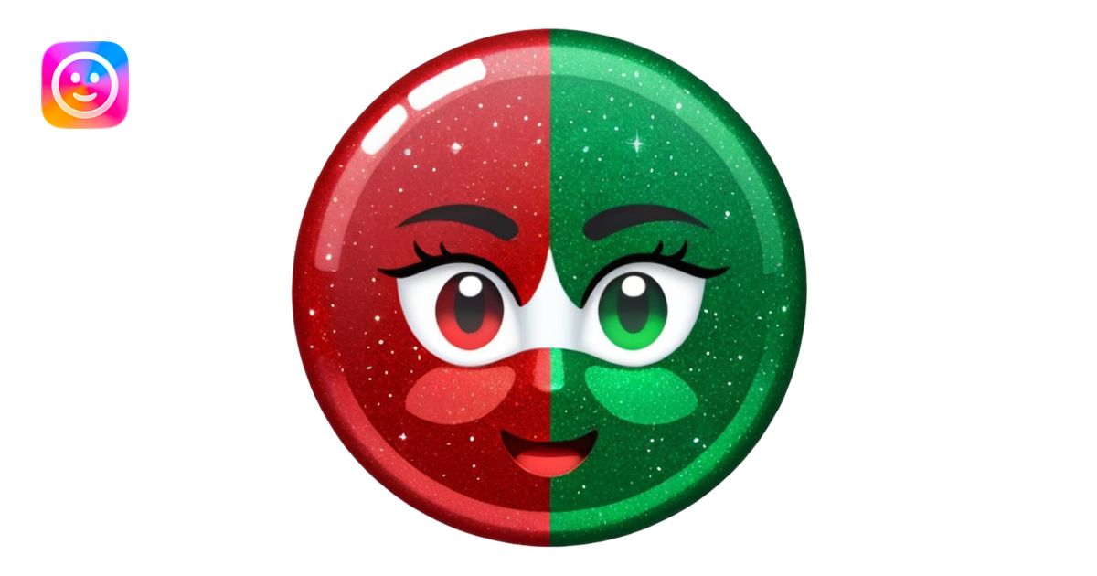 glitter red and green lupa emoji | AI Emoji Generator