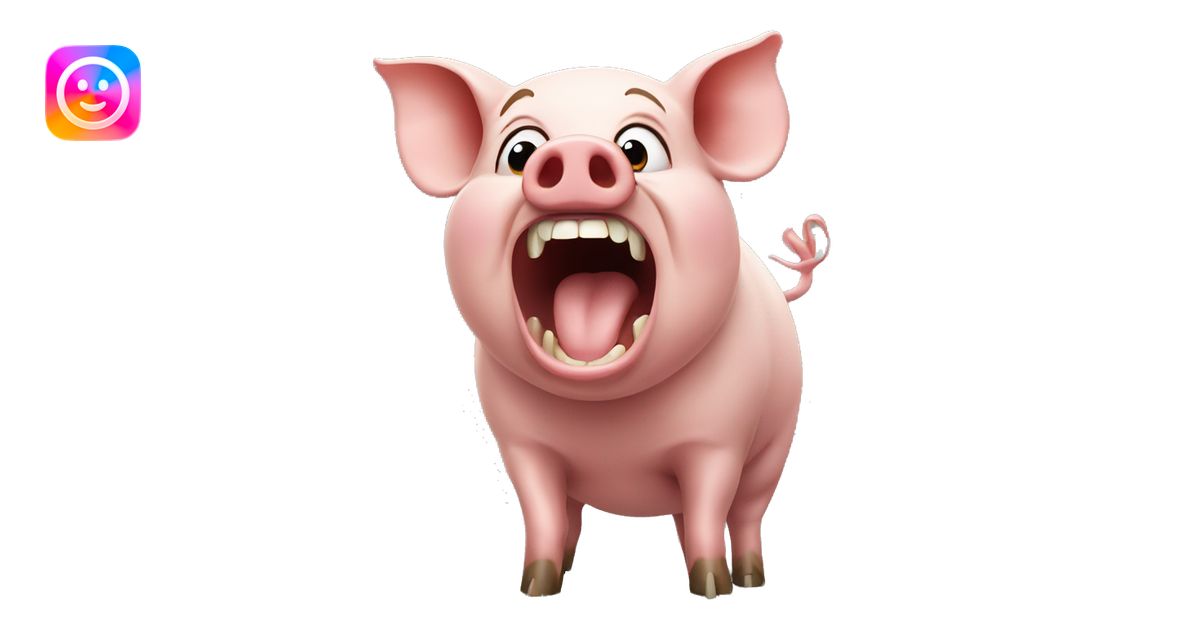 Pig screaming emoji | AI Emoji Generator