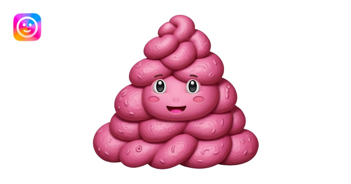 Pink 💩 realistic looks like the brown poop I just did emoji | AI Emoji ...