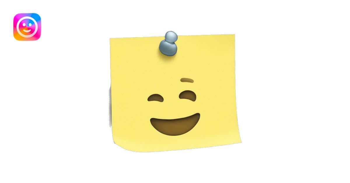 a post it note with a thumb tack in it emoji | AI Emoji Generator