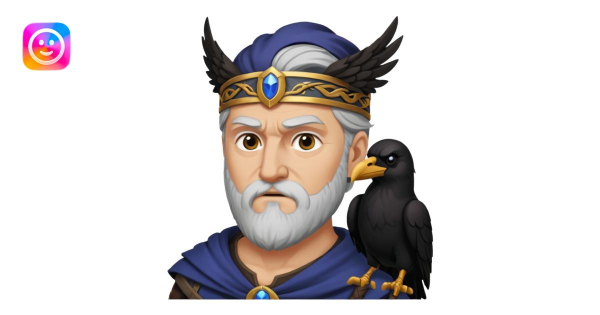norse god odin with one eyepatch on his left eye and raven on his ...