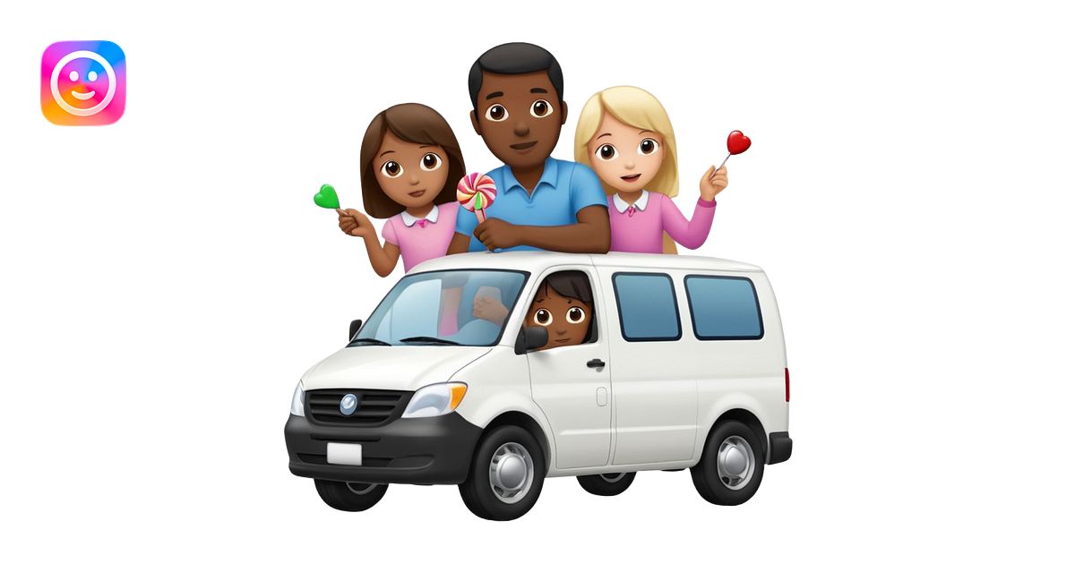 A black man forcing 3 little girls into a white van with candy emoji ...