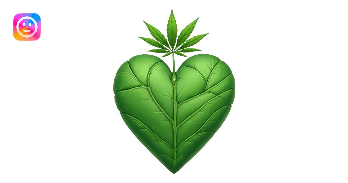 Animated weed heart emoji | AI Emoji Generator
