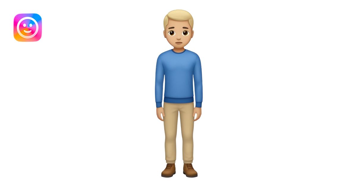 light skin man pensative, full body emoji | AI Emoji Generator
