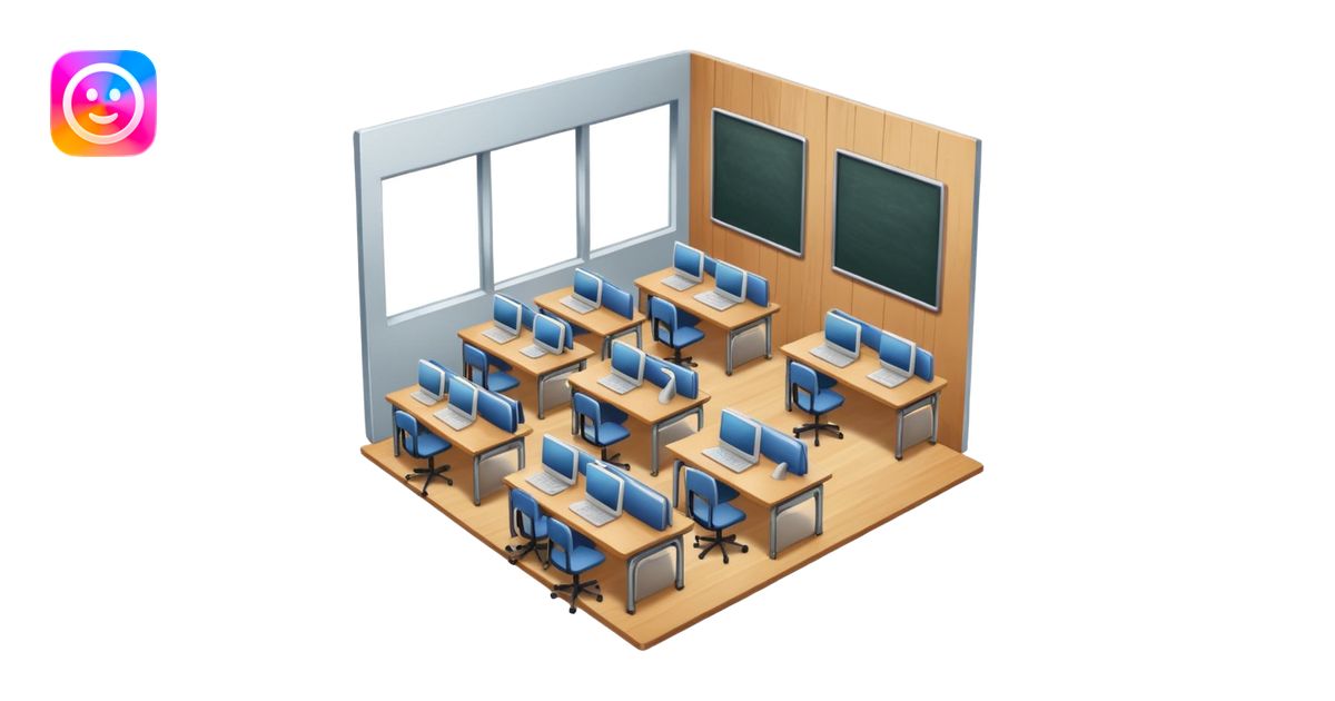 large study space with students working separately emoji | AI Emoji ...