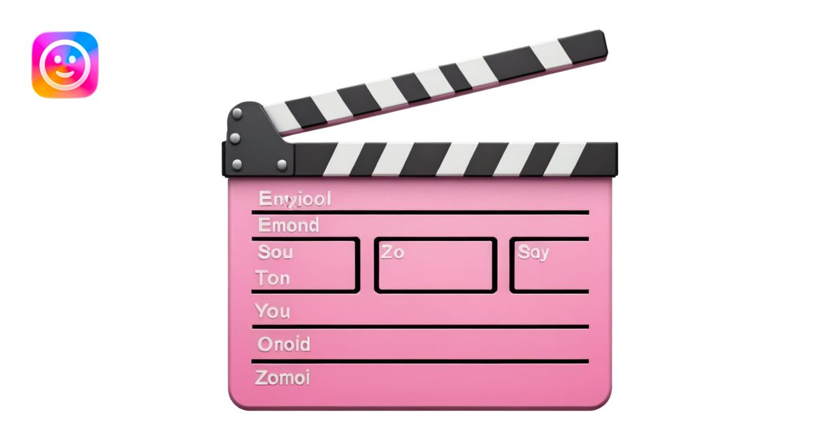 pink clapperboard emoji | AI Emoji Generator
