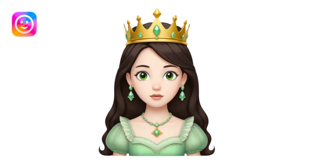 Princess Ozma from The Land of Oz with long dark brown hair, pale green ...
