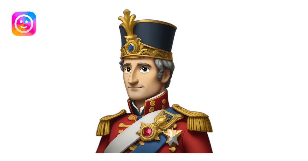 Napoléon bonaparte as emperor hold his crown emoji | AI Emoji Generator