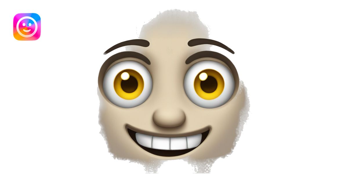 regular emoji with big eyes and insane smile emoji | AI Emoji Generator