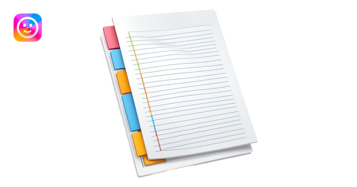 folded marketing sheet with colored tabs and layout lines emoji | AI ...