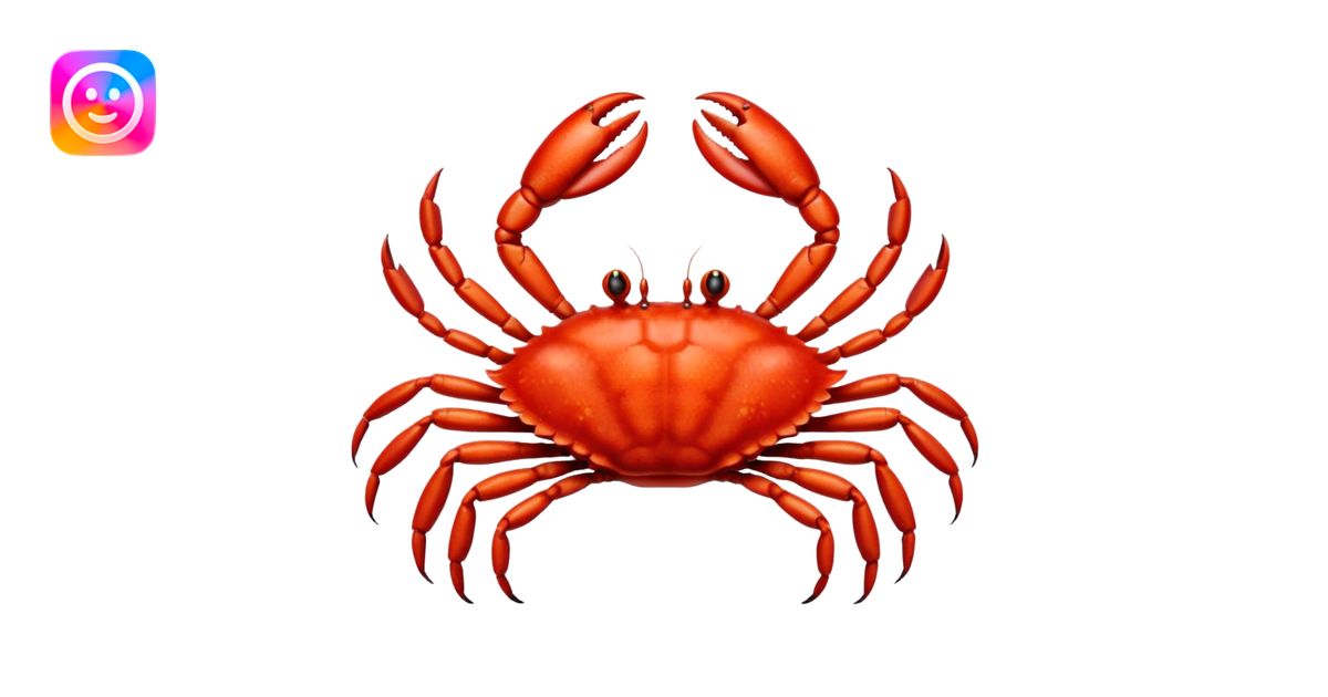 A live crab with only eight legs and two pincers emoji | AI Emoji Generator