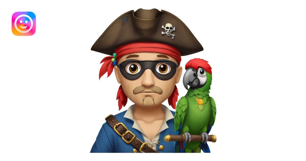 pirate and parrot emoji | AI Emoji Generator