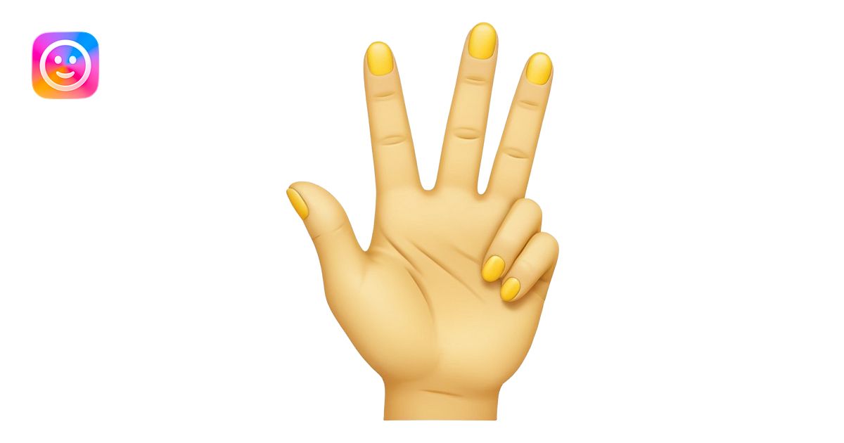 yellow 5 finger emoji, index finger extended, remaining finger folded ...