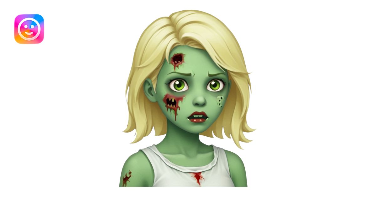 zombie blonde girl with white skirt, green skin and that it be in ...