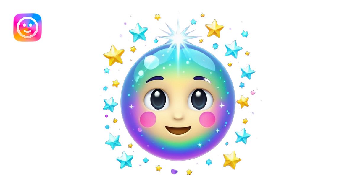 Sparkles emoji ( ) only, no apple, no fruit, no face, no character, no ...