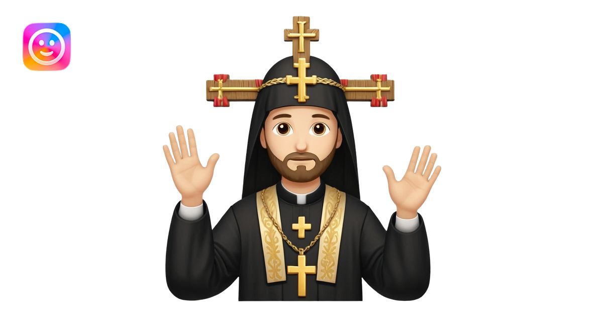 Orthodox Christian priest making the sign of the cross with the ...