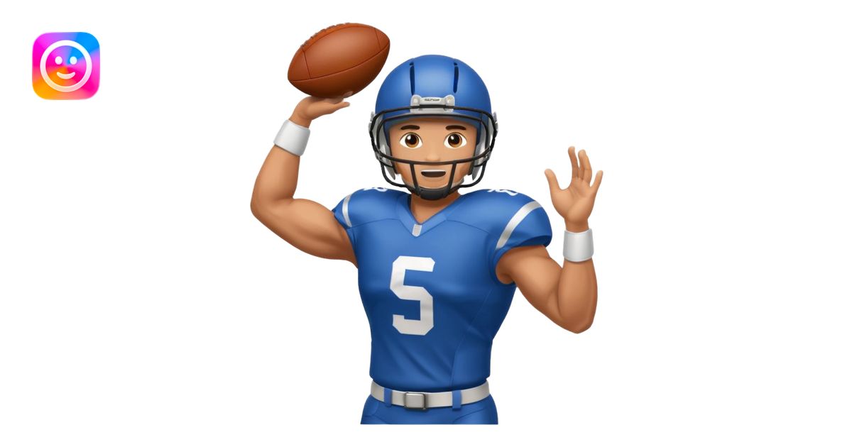A football player throwing a football emoji | AI Emoji Generator