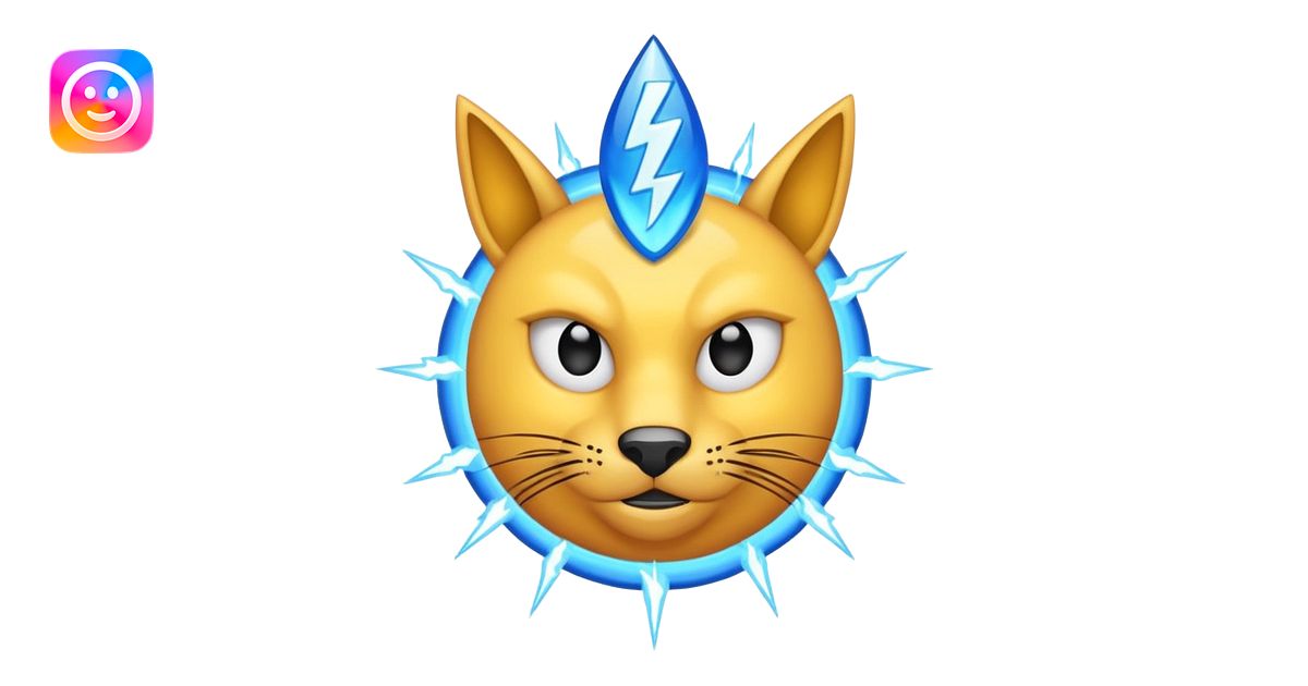 Rayos, centellas y con expresiones de furia azul emoji | AI Emoji Generator