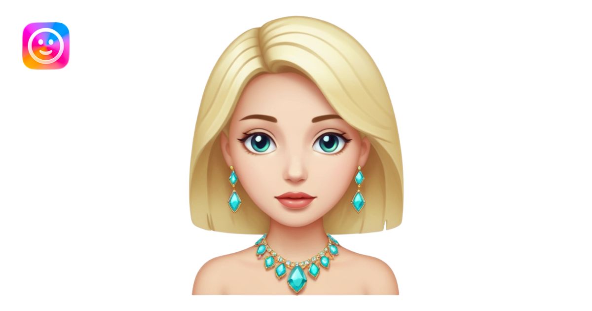 gem lover woman with gem accessories excessive amount emoji | AI Emoji ...