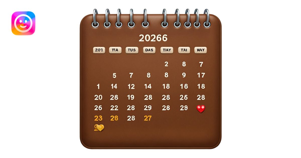 Accurate Calendar organiser 2026 emoji | AI Emoji Generator