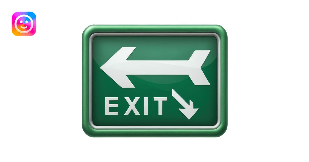 Exit Sign – green arrow,Subway Signs. emoji | AI Emoji Generator