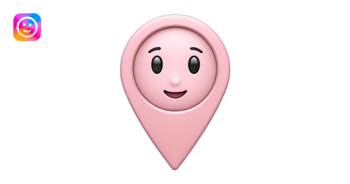 pale pink location pin emoji without face emoji | AI Emoji Generator
