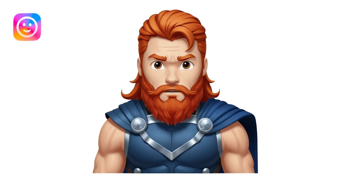 Thor, Thunder God from Norse Mythology with long red and beard, dark ...
