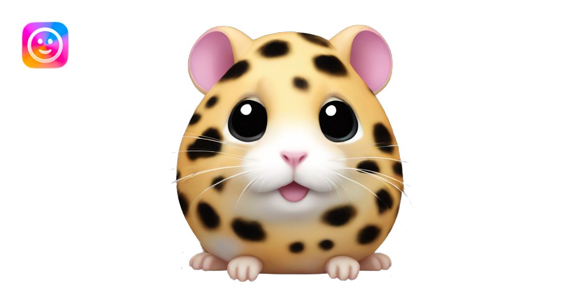 Rainbow hamster blob with black leopard print emoji | AI Emoji Generator